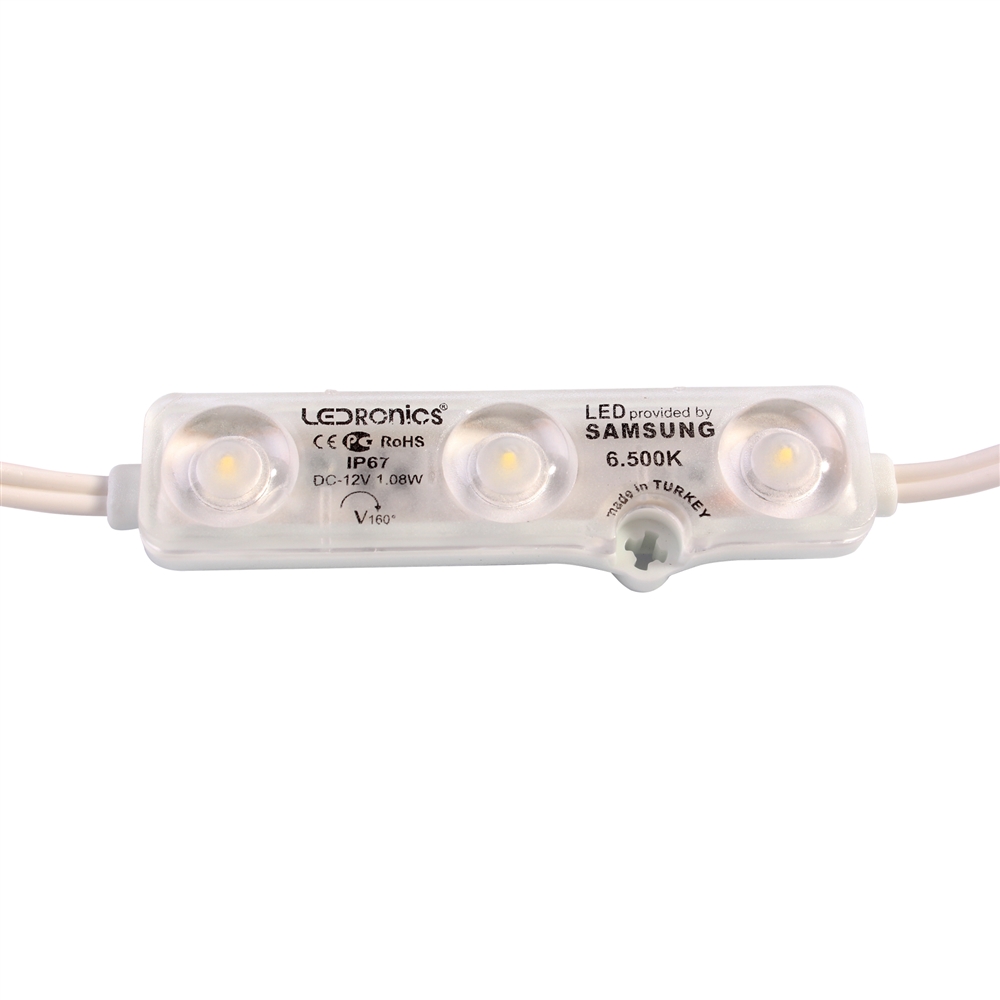 Ledronics Led Signage Module 12v Cv 1,08w Ip67 3led 160d 6.500k White ...