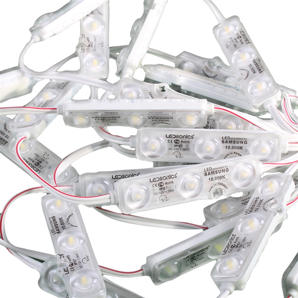 Ledronics Led Signage Module 12v Cv 1,08w Ip67 3led 160d 10.000k White ...